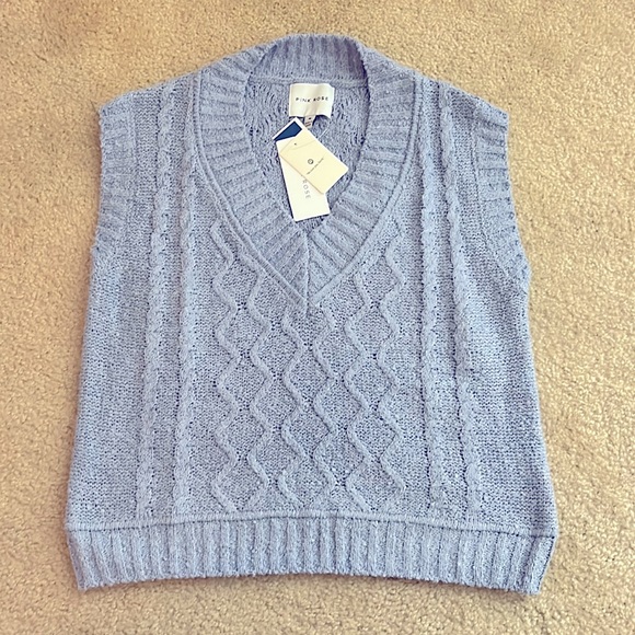Pink Rose | Sweaters | Soft Knitted Sweater Vest Light Blue | Poshmark